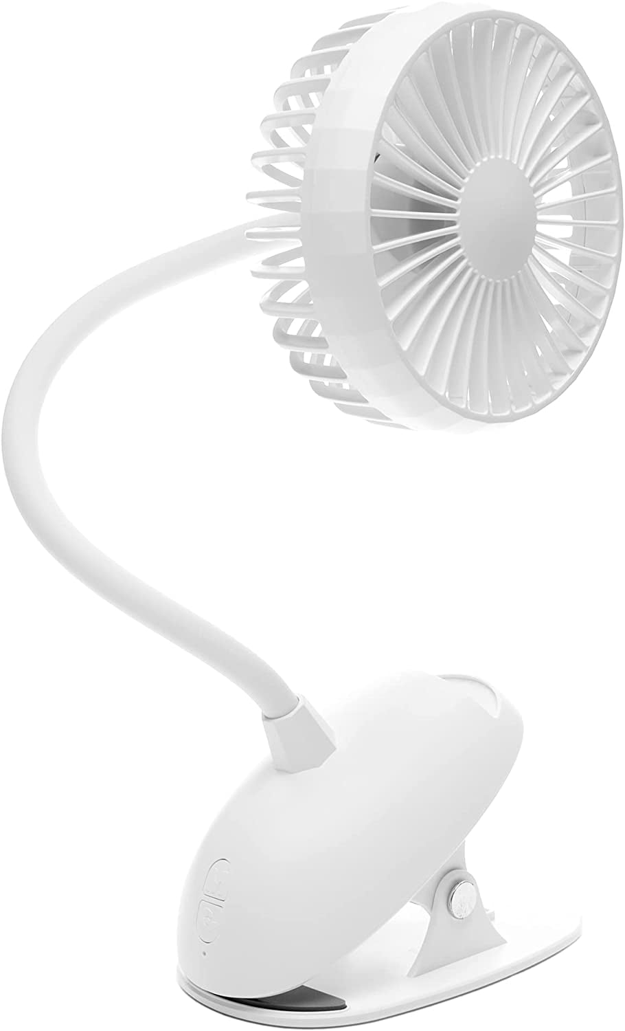 O2COOL Rechargeable USB Battery Clip Fan 5 Inch Fan with Long Gooseneck ...