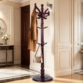 72" Modern Wooden Coat Rack Freestanding, Wood Coat Tree Heavy Duty ...