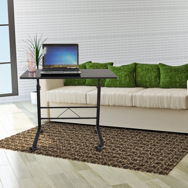 Veryke Side Table with Wheels, Laptop Desk for Bed Sofa, TV Tray ...