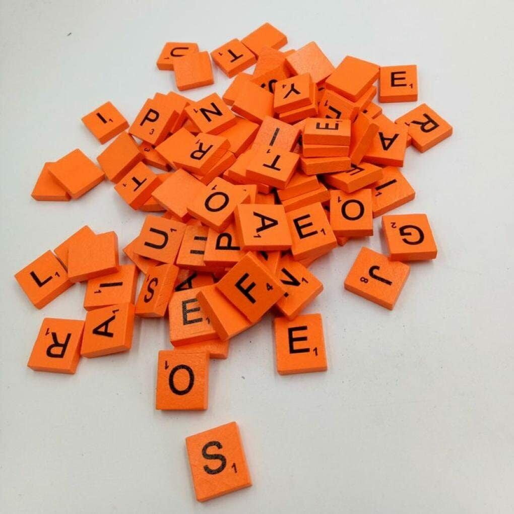 Wood Scrabble Tiles set Orange color Fun Arts Crafts Liberia | Ubuy