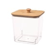 MMJ Storage Bins with Lids Clear Plastic Container with Wood Lid ...