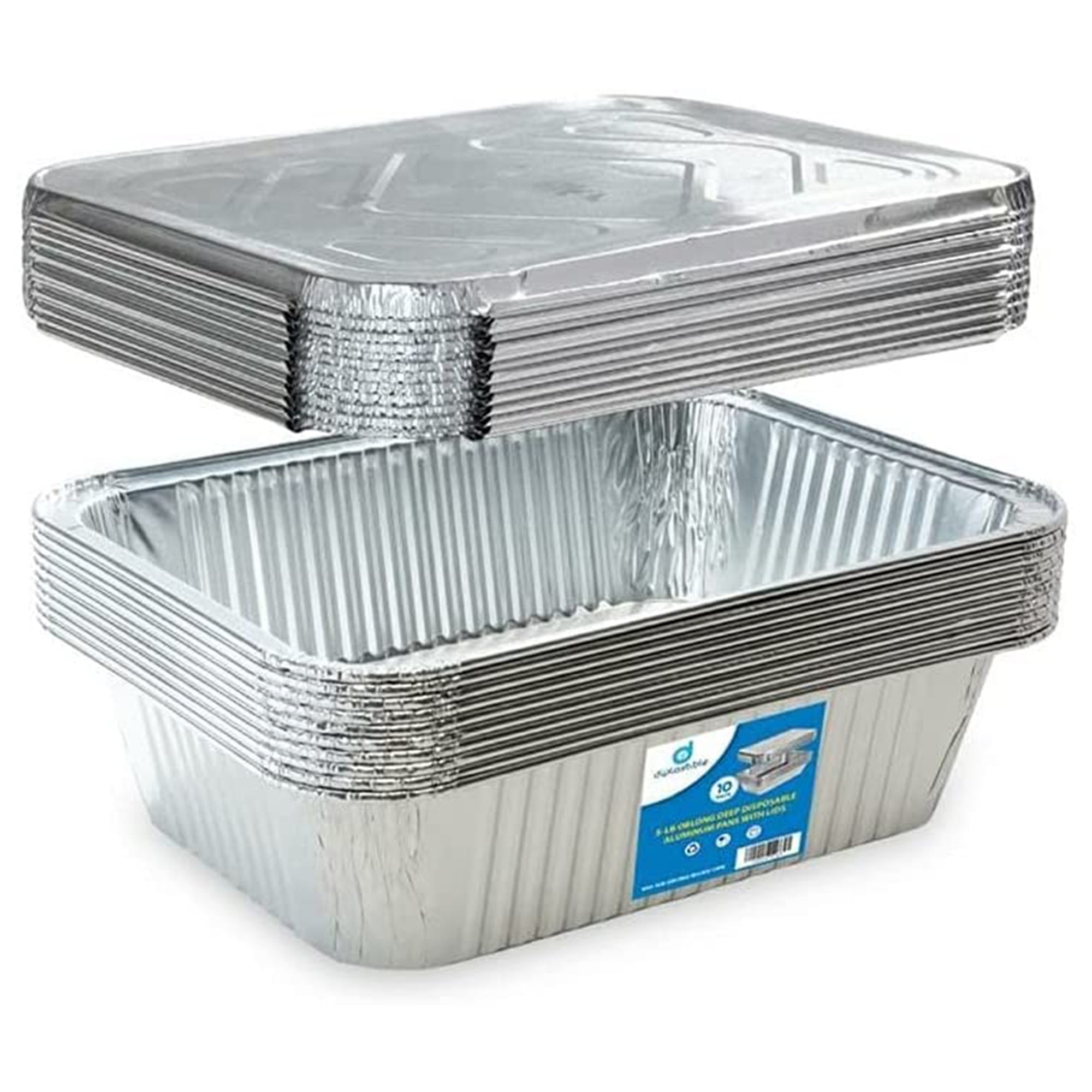 Displastible Disposable Aluminum Pans with Lids Cooking & Baking Food ...