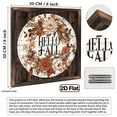 2D Flat, 8x8inch, Rustic Farmhouse Wooden Round Door Sign - Hello Fall ...