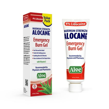 Alocane Emergency Burn Gel 4 Lidocaine Maximum Strength Fast Pain and ...