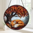 Book Loving Fox Stained Glass Style Suncatcher Window Hanging Decor ...