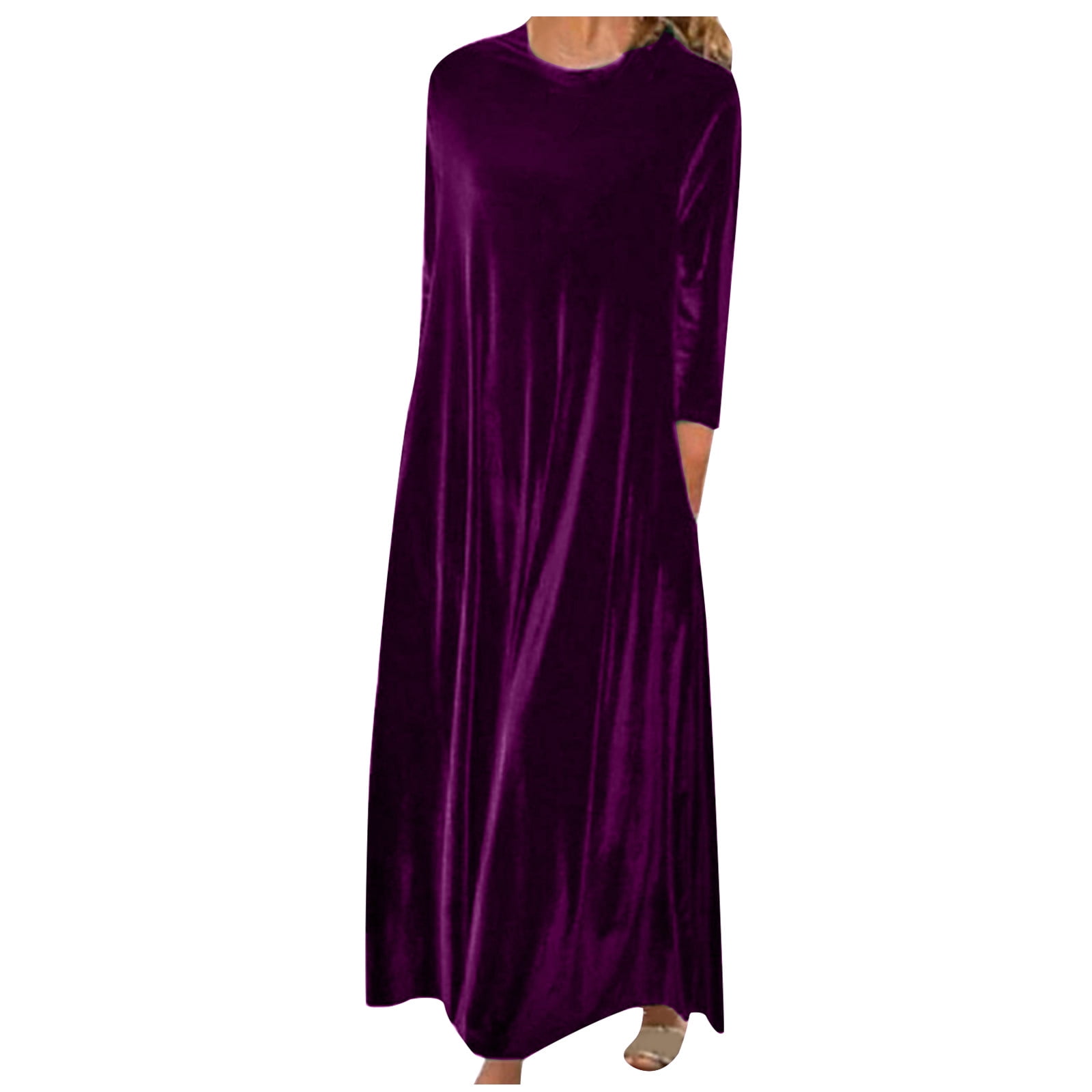 Click here for Aherbiu Velour Dresses For Women Plus Size Long Sl... prices