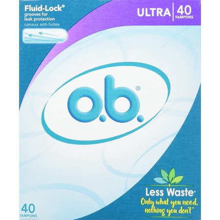 o.b. Original Non-Applicator Tampons, Ultra Absorbancy, Pack of 40 ...