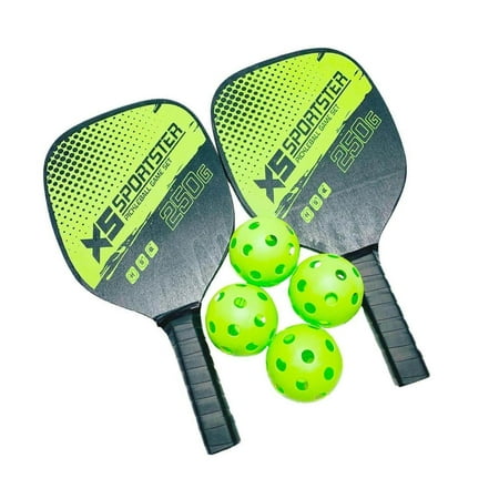 Professional Pickleball Set 2-Player Carbon Rackets Wood Fiber Paddle ...