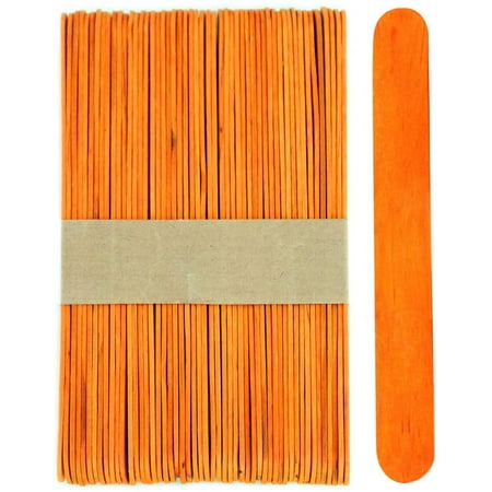 1000 Sticks, 6 Inch Jumbo Wood Craft Popsicle Sticks (Orange) | Walmart ...