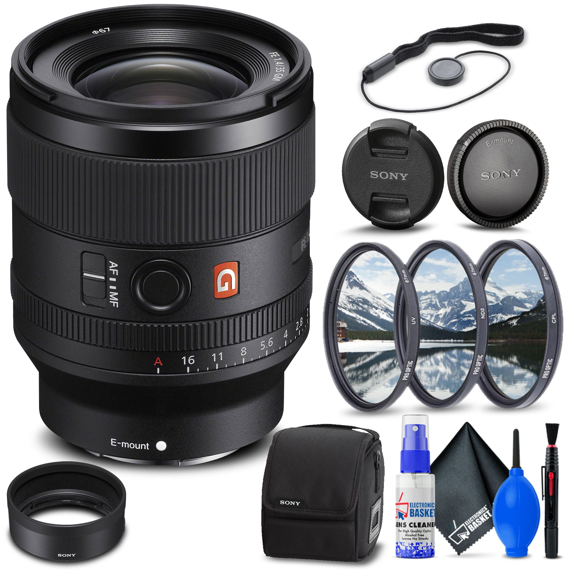 Sony FE 35mm f/1.4 GM Lens + Filter Kit + Cap Keeper + Cleaning Kit ...