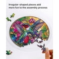 Acrylic Puzzle Suncatcher, 7.4" Vibrant Hummingbird Family Floral Decor ...