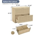 LAZZO File Cabinet with Lock, Lockable Storage Cabinet with Rattan ...