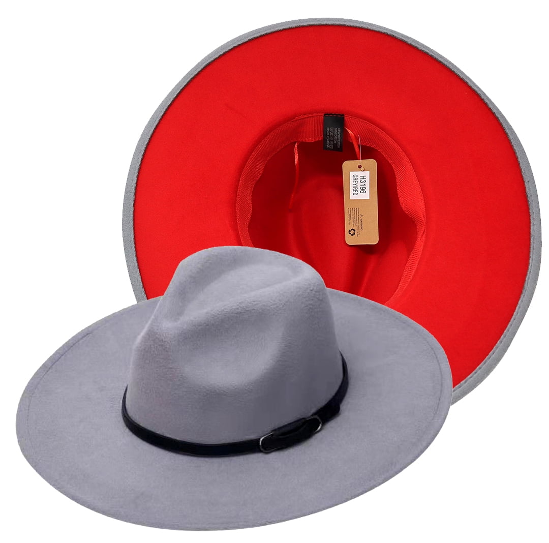 Luxury Unisex Wide Brim Vintage Aussie Felt Fedora Hat 2-Toned ...