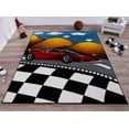 Ladole Rugs Red and Black Car on Road polypropylene Kids Area Rug ...