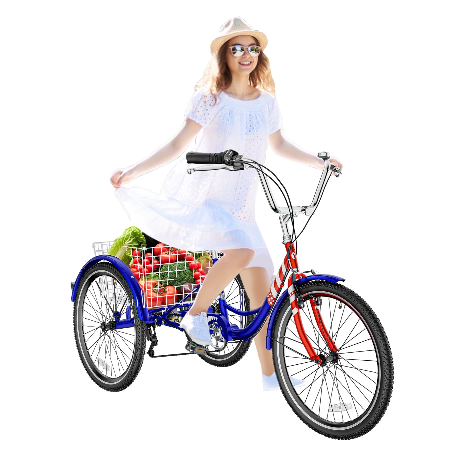 MOONCOOL Adult Tricycle 7 Speed, 24 inch Folding/Not Folding Three ...