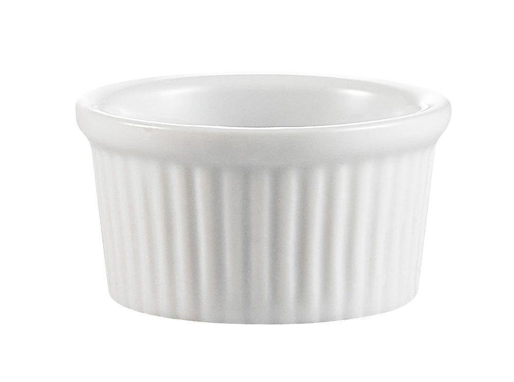 CAC China RKF-3 Porcelain Round 3-Oz Fluted Ramekin 3" Diameter x 1-1/2 ...