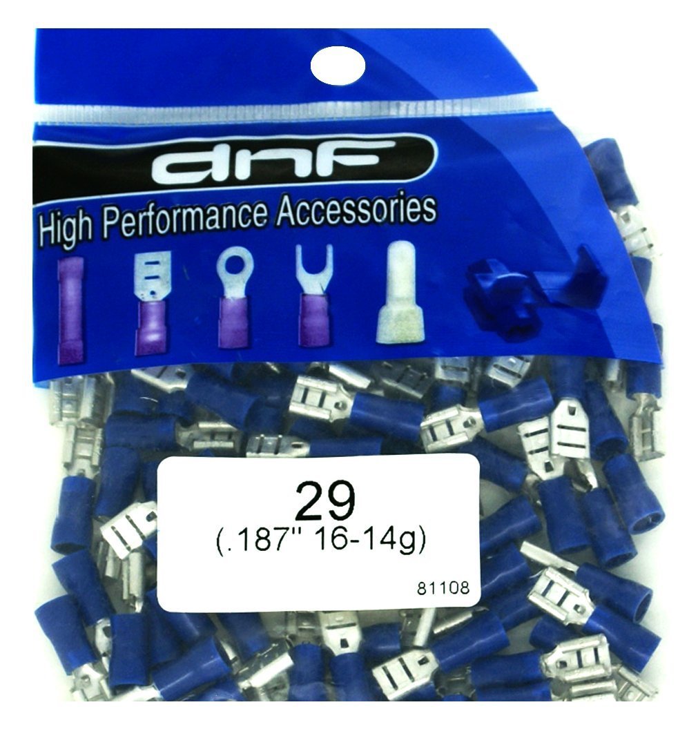 DNF 200 Pack 16-14 Gauge Blue Vinyl Female Quick Disconnect Wire ...