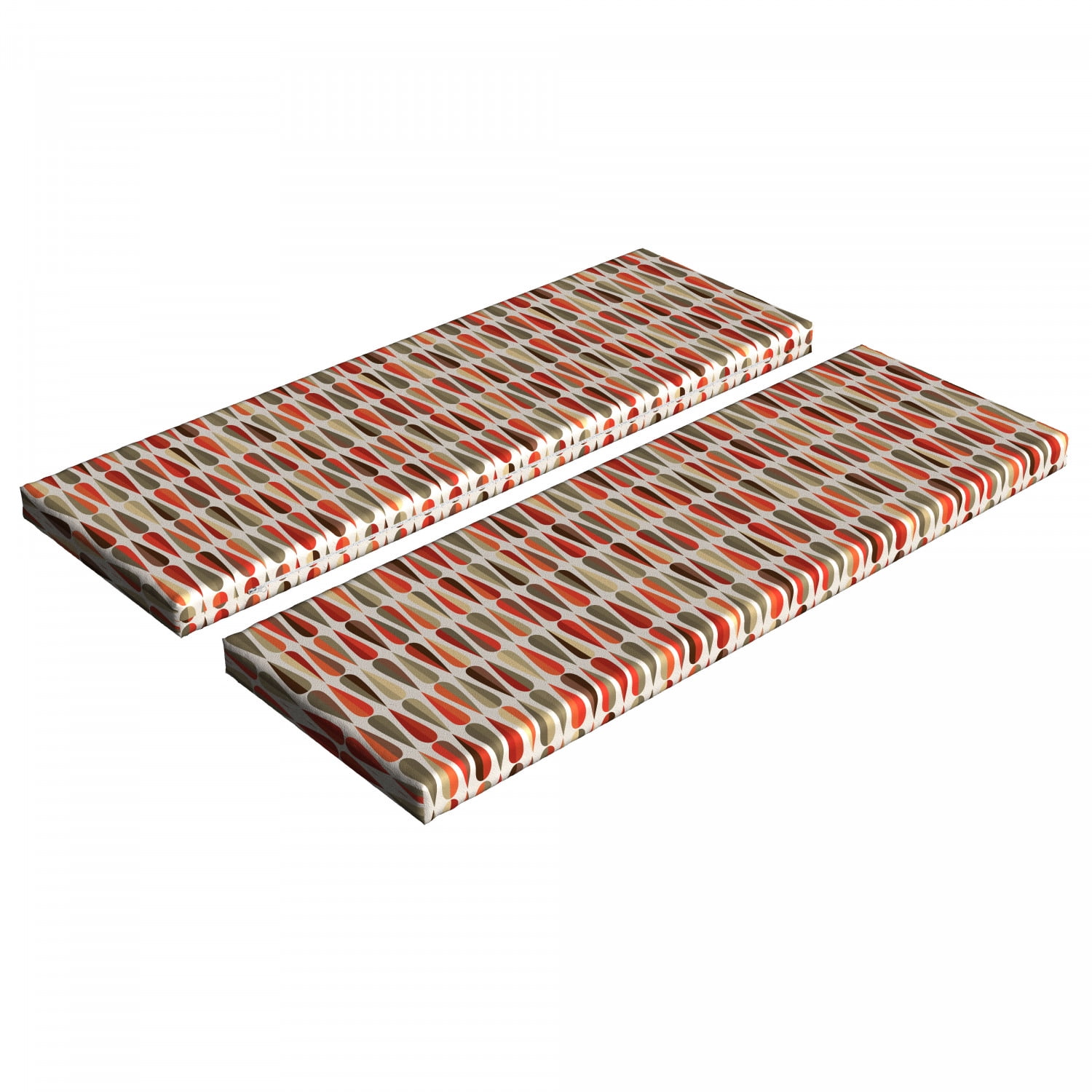 Retro Bench Cushion Set of 2, Sixties and Seventies Style Geometric ...