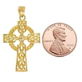 925 Sterling Silver Yellow Gold Plated Necklace w/ Celtic Cross Pendant ...