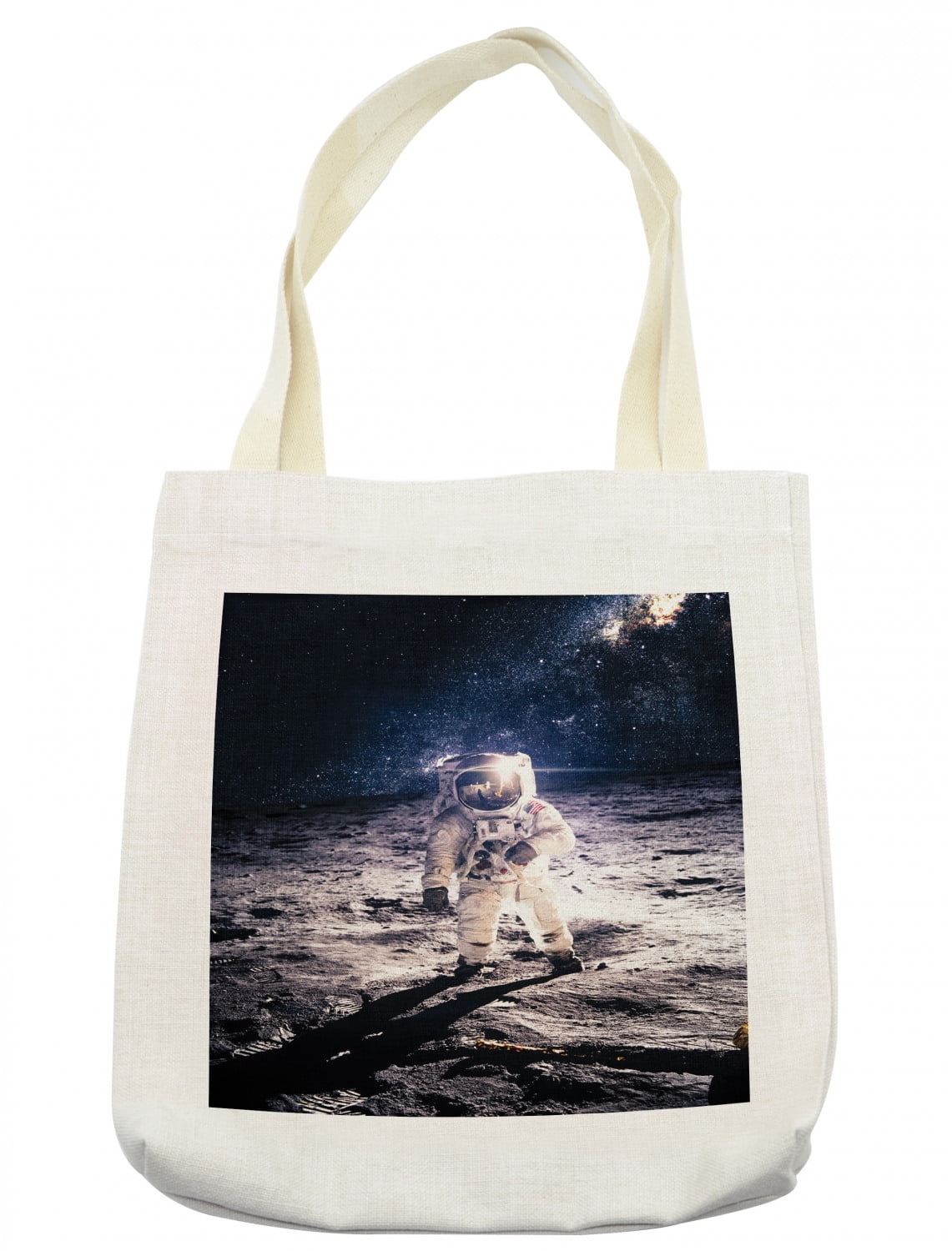 Space Tote Bag, Spaceman on Moon Surface Orbit Science Exploring ...