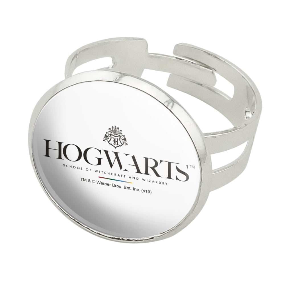 Harry Potter Hogwarts Modern Logo Silver Plated Adjustable Novelty Ring ...