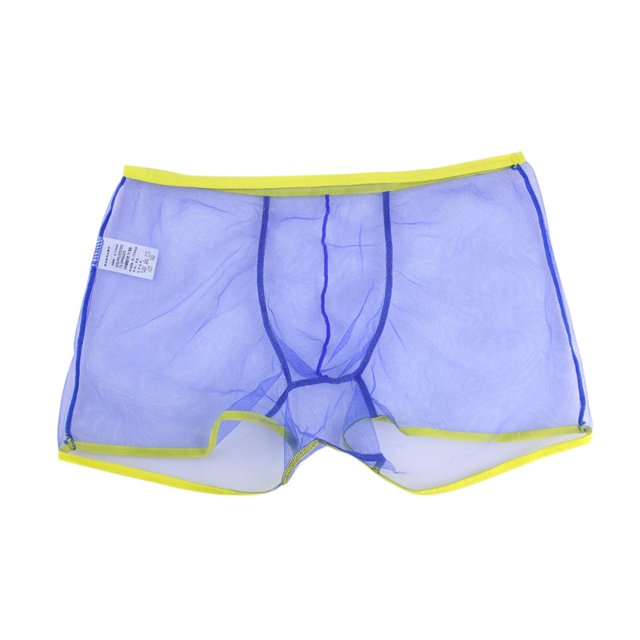 Men's Sexy Sheer Mesh Boxer Briefs Transparent Underwear Shorts ...