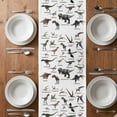 Dinosaurs Table Runner 13 x 120 Inch, Vintage Major Dinosaur Groups of ...