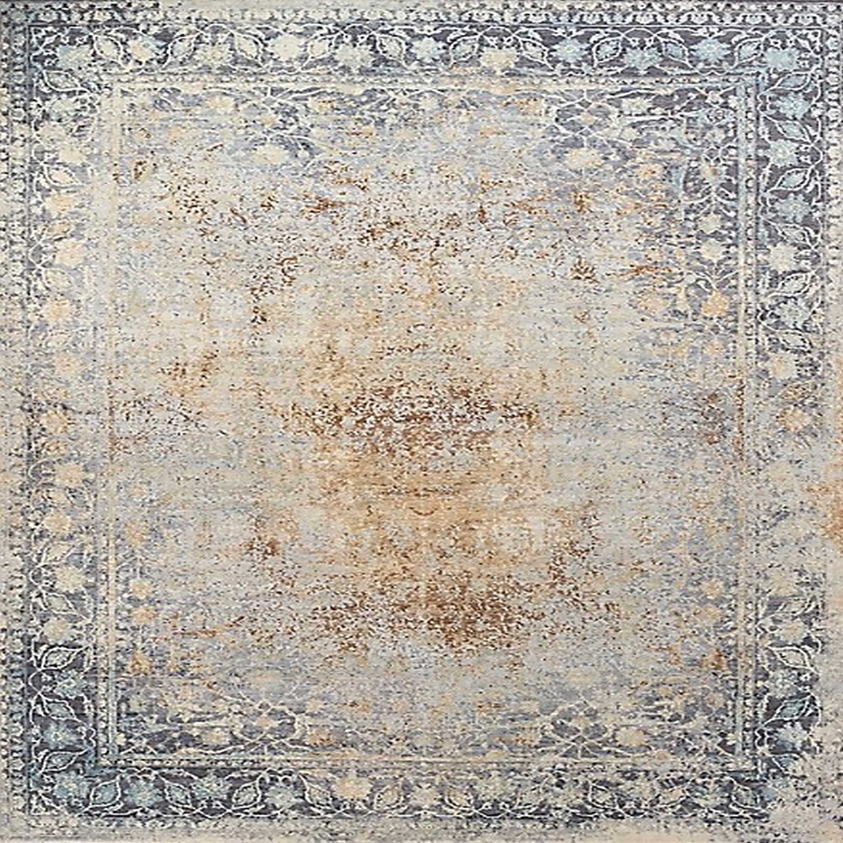 Ahgly Company Indoor Square Mid-Century Modern Rose Purple Oriental ...