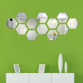Goodhd 24Pcs Hexagon Mirror Sticker Mosaic Tiles Ps Bathroom Decorate ...