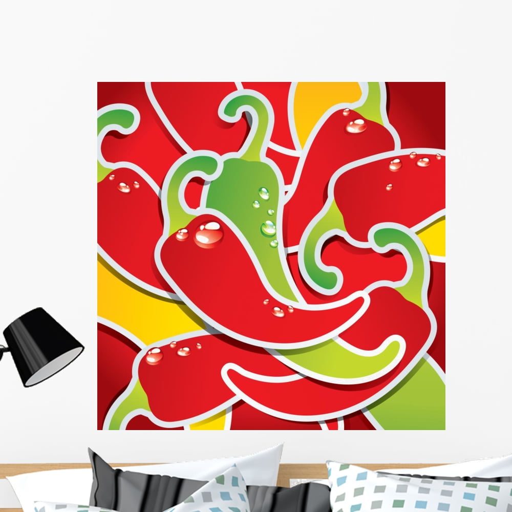 From Colorful Chili Peppers Wall Mural by Wallmonkeys Peel and Stick ...