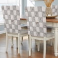 Abstract Gray Patchwork Chair Back Covers Set of 4 Country Farmhouse ...