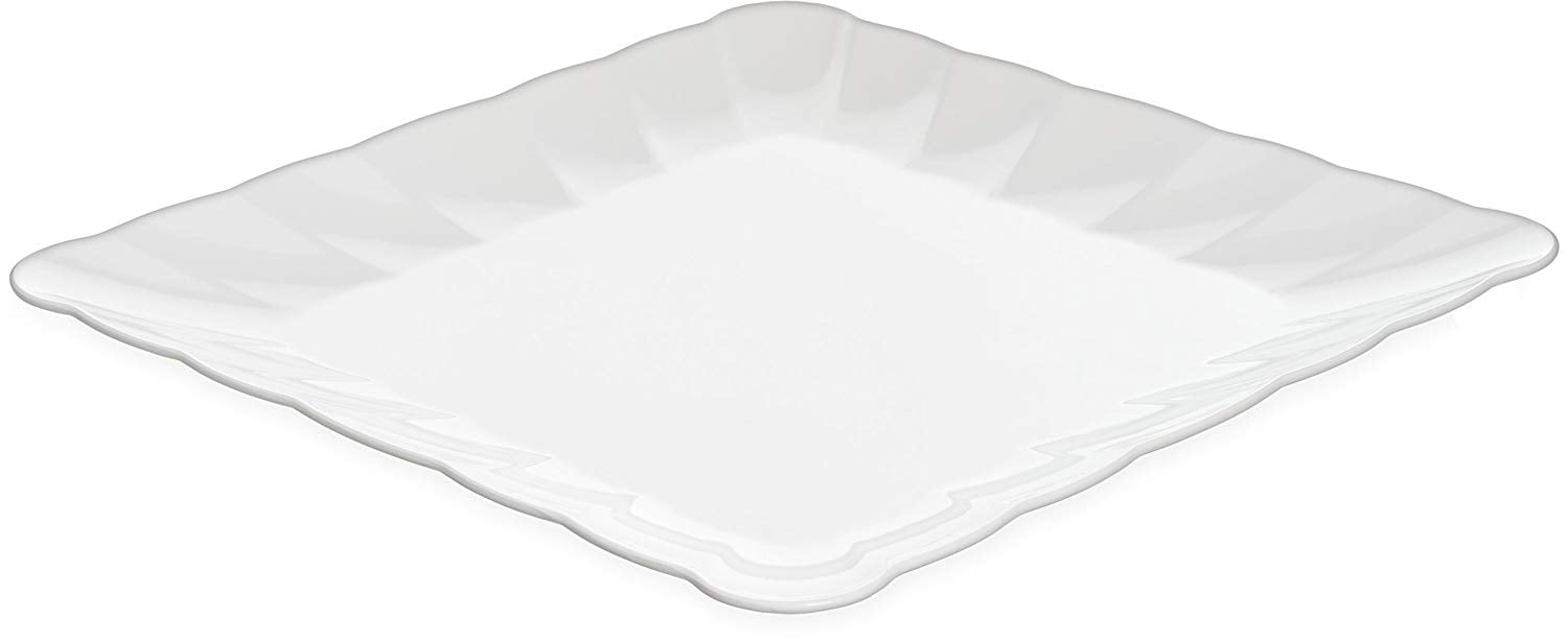 Carlisle 792802 Displayware Melamine Square Large Scalloped Platter ...