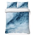 Abstract Blue Gradient Marble Texture 3 Pieces Quilt Set,1 Quilt with 2 ...