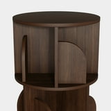 YOWOS 5-Tier Rotating Shelf Unit, 360° Swivel Wood Organizer for Small ...