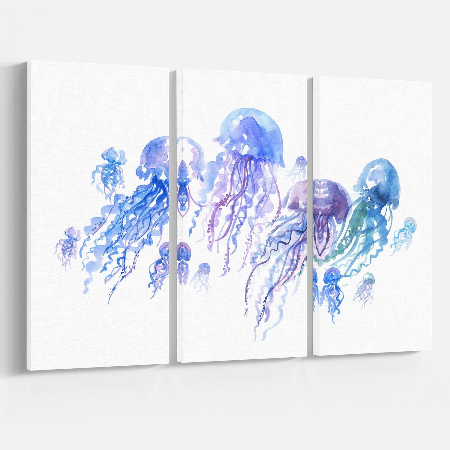 Click here for Designart Design Art Blue Purple Jellyfish Group C... prices