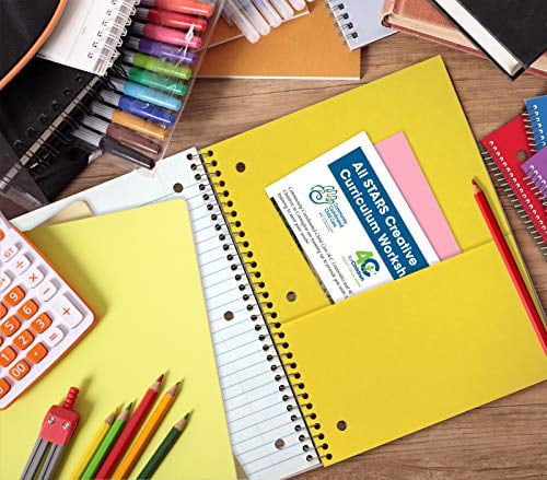 Spiral Notebooks 3-Subject, 6 Pack, College Rule, 120 Sheet Notebook ...