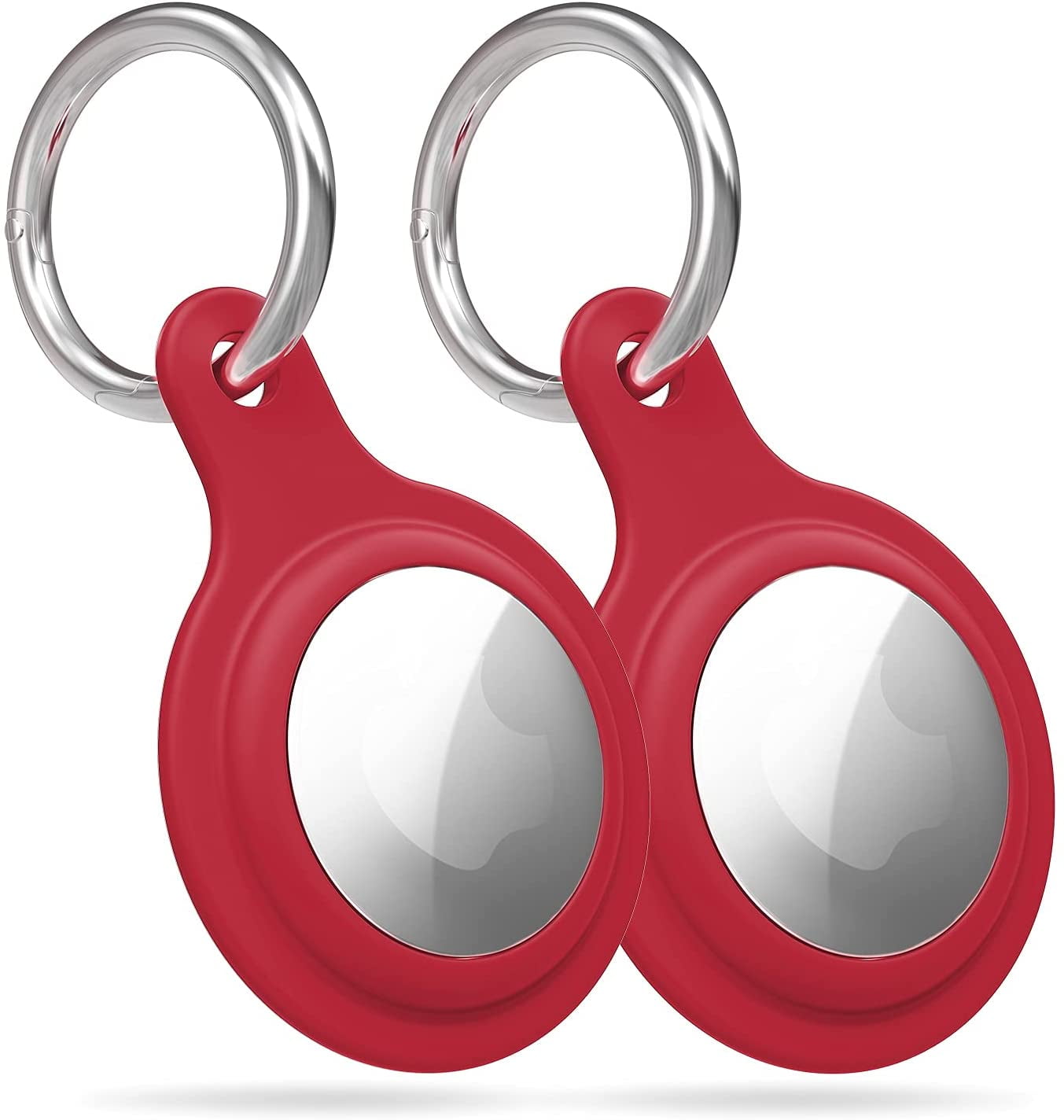 2 Pack AirTag Case Silicone Air Tag Finder Cover Holder(Red) - Walmart.com