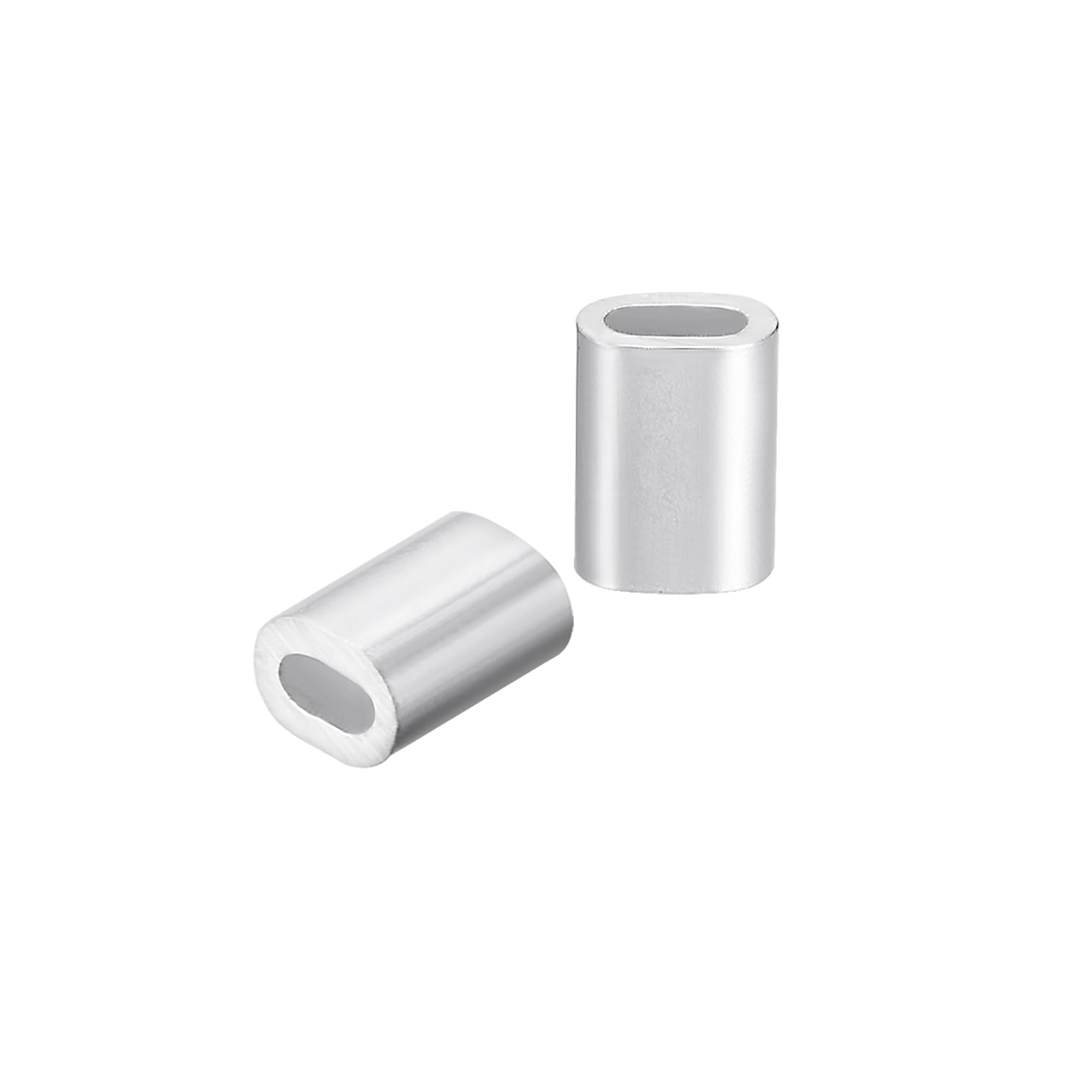 M1.2 Aluminum Oval Sleeve 1.4mm(1/16") Steel Wire Rope Ferrule 50 Pcs ...