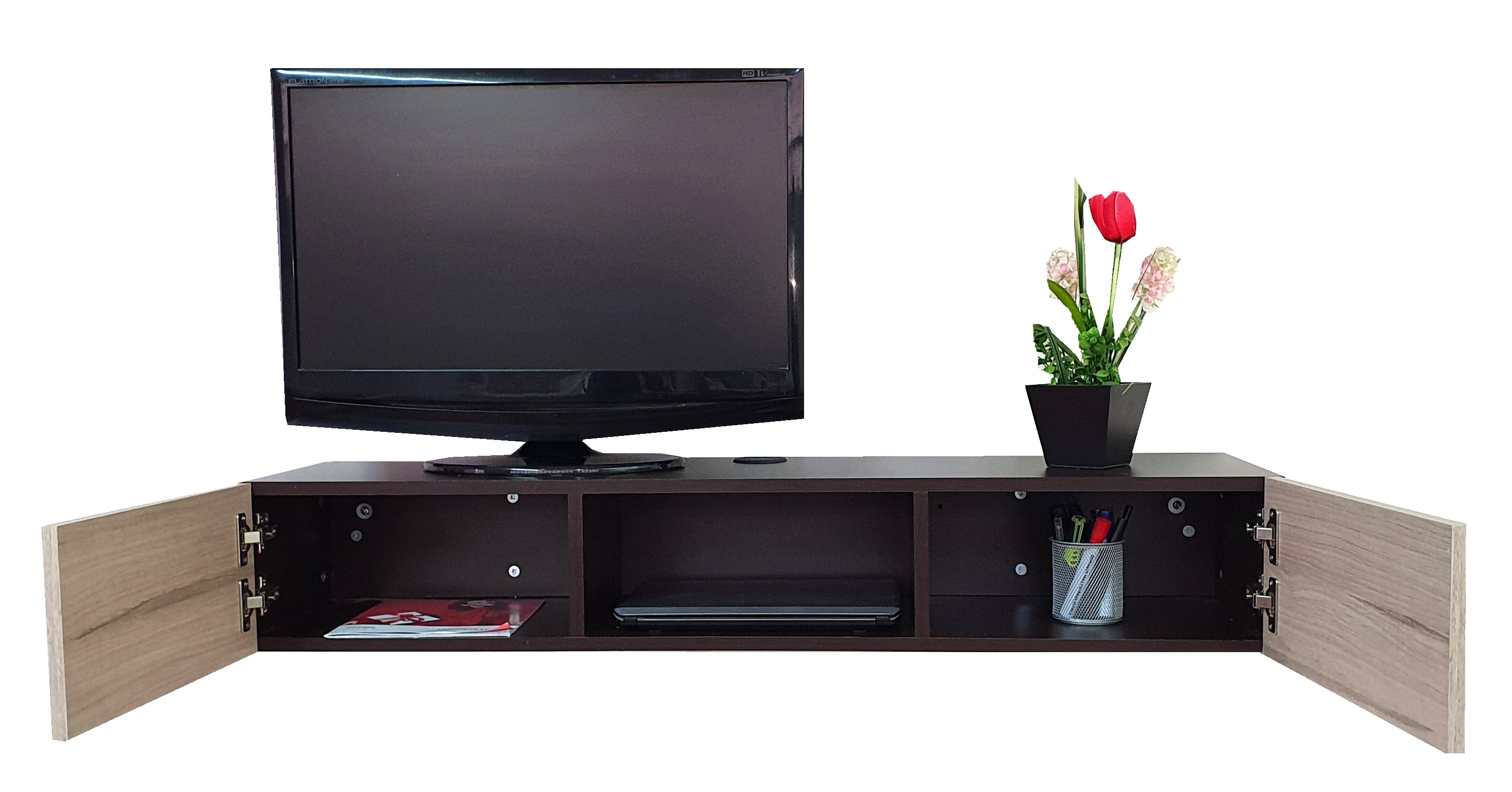 Repisa Escritorio Flotante con Puertas para TV Minimalista DECOMOBIL ...