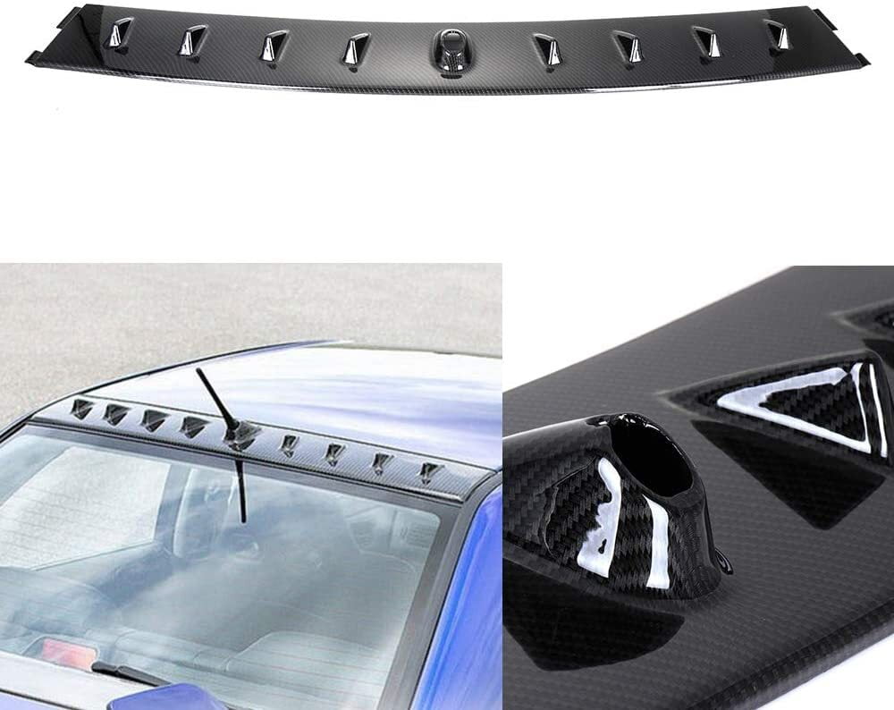CCIYU Black Carbon Fiber Rear Shark Fin Spoiler Wing Accessories for ...