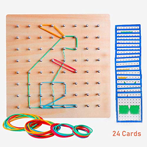 JCREN Wooden Geoboard Mathematic Geometry Math Manipulative Array Block ...