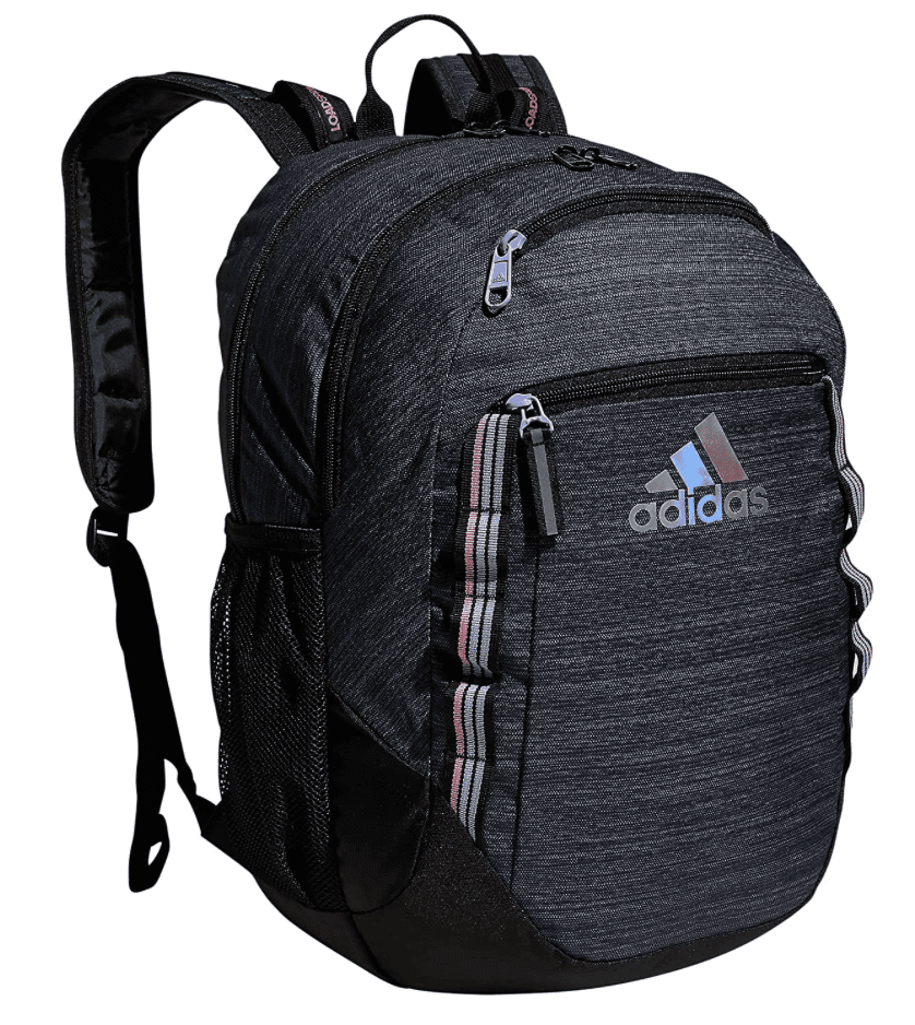 adidas Excel 6 Backpack, Two Tone Black/Snowglobe with Mutli Stripe ...