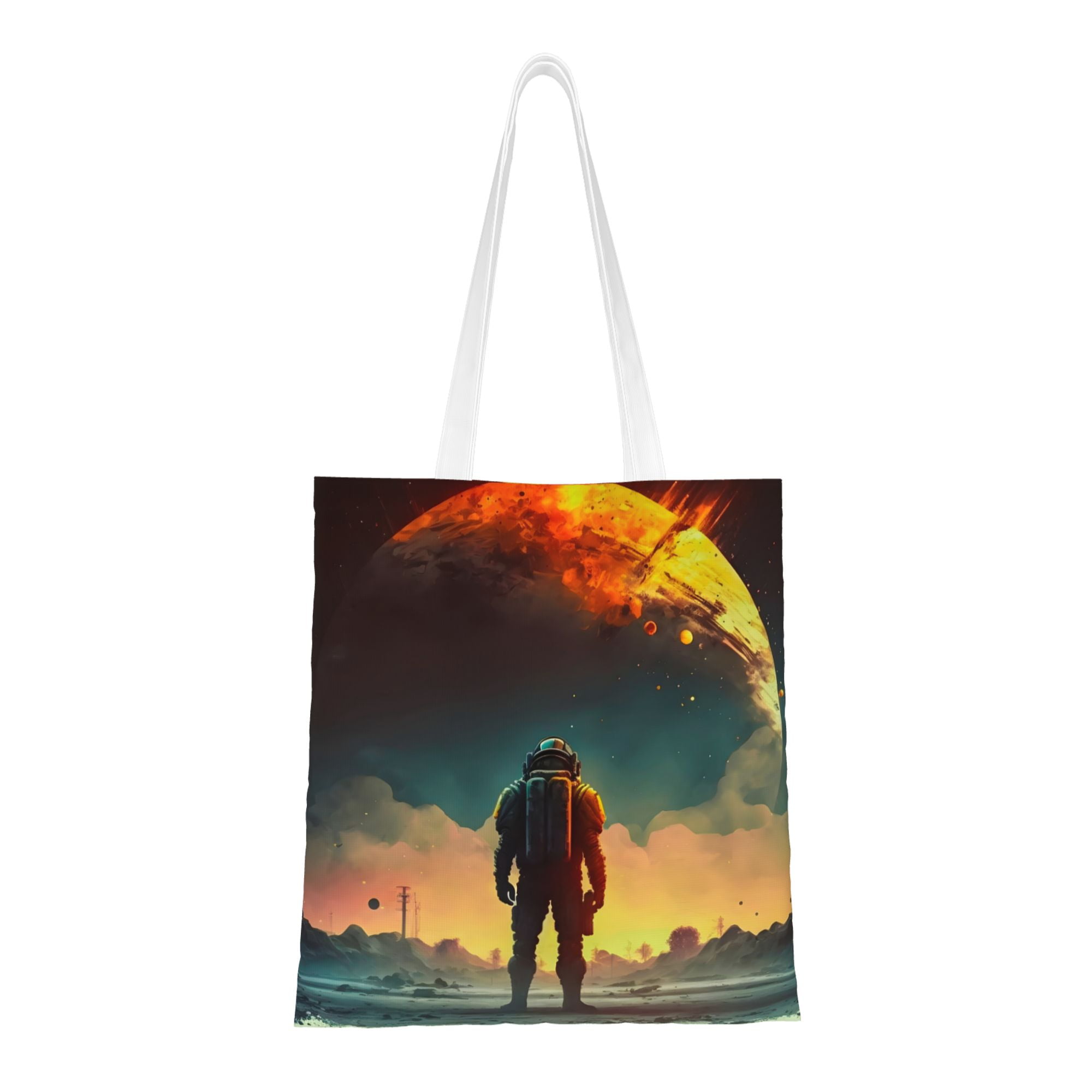 DouZhe Reusable Grocery Bags, Fantasy Alien Planet Soldier Lightweight ...