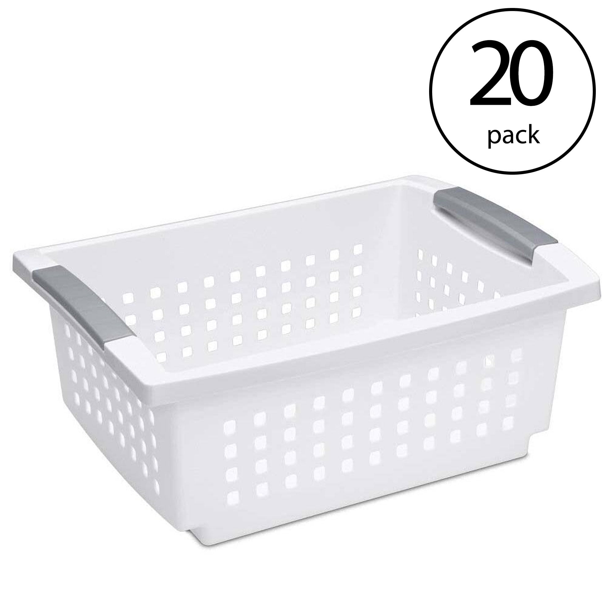 Sterilite Medium Sized Stackable Storage & Organization Basket, (20 ...