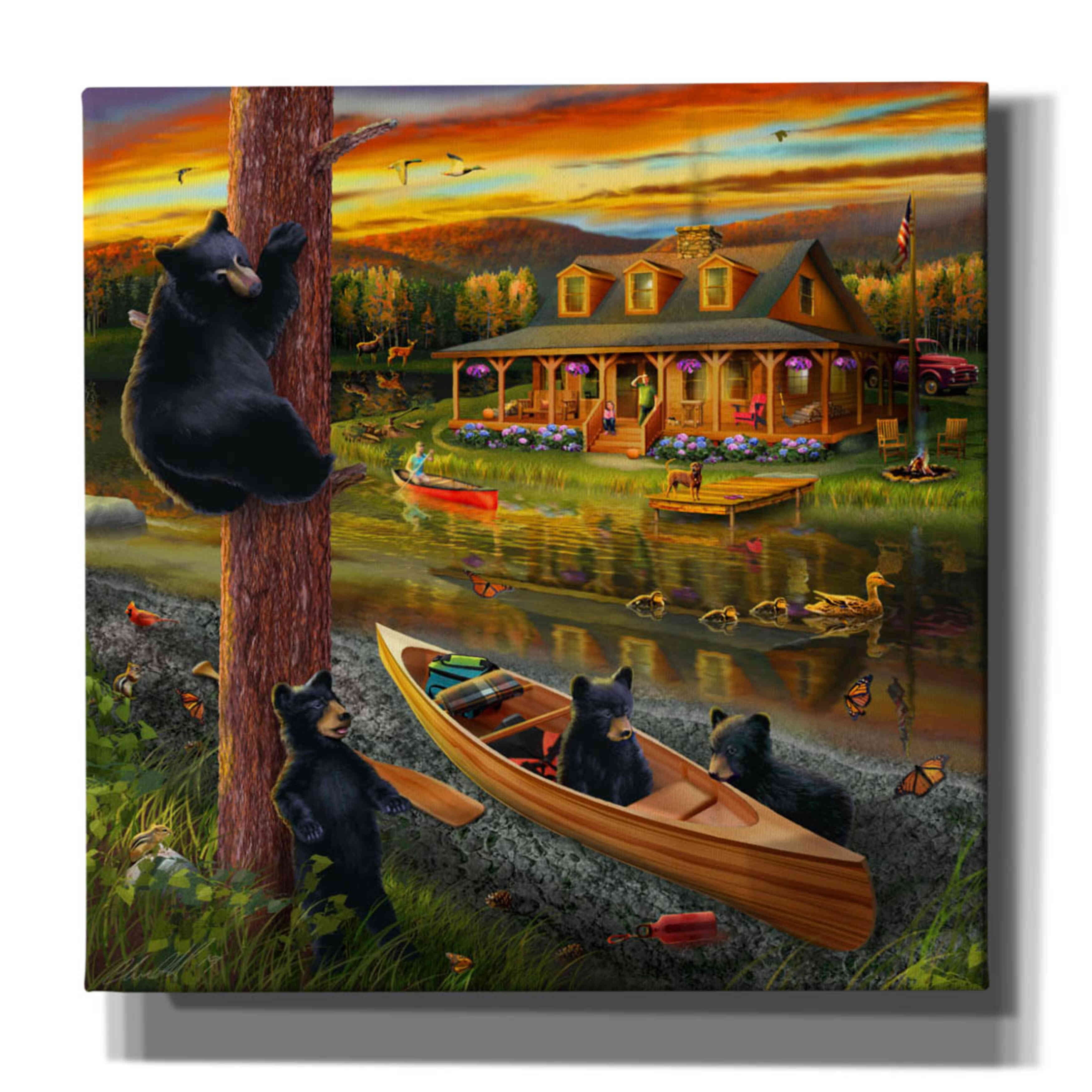 Epic Graffiti 'Bear Family Mischief' by Chris Dobrowolski, Canvas Wall ...