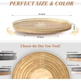 16 Inch Rustic Lazy Susan Turntable – Solid Oak & Iron Wood Rotating ...