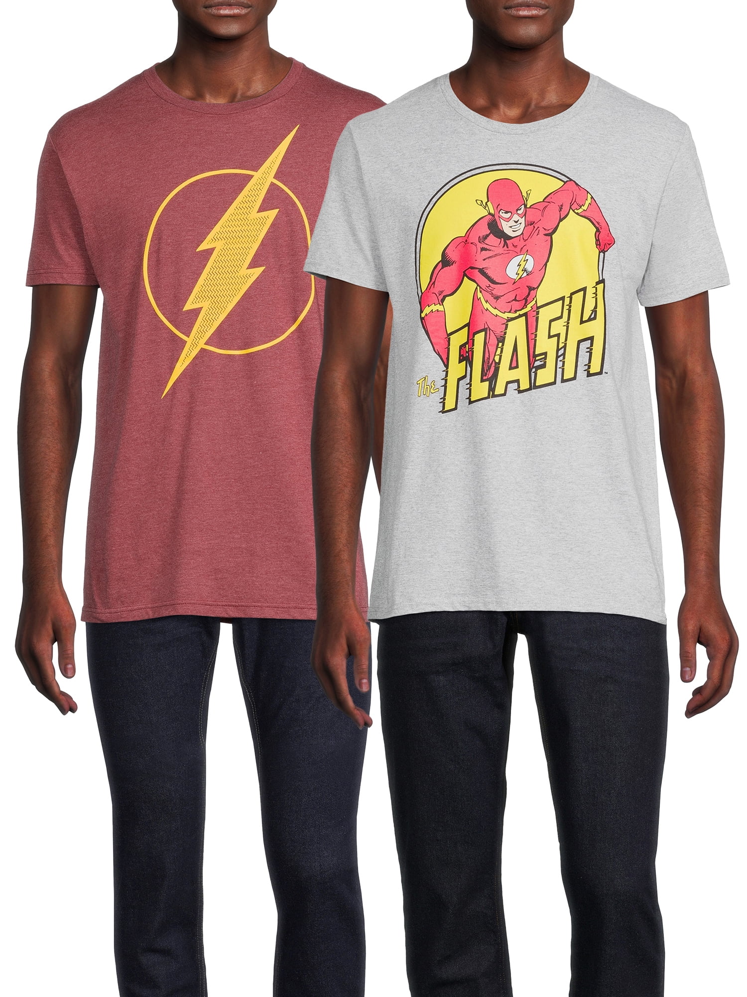 DC Comics The Flash Men's & Big Men's Graphic Tee Shirts, 2-Pack, S-3XL ...