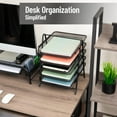 5-Tier Paper Tray Organizer, Vertical Desktop File Storage Rack, Office ...