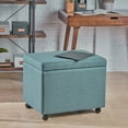 Noble House Safiya Traditional Home Office Fabric File Storage Ottoman ...