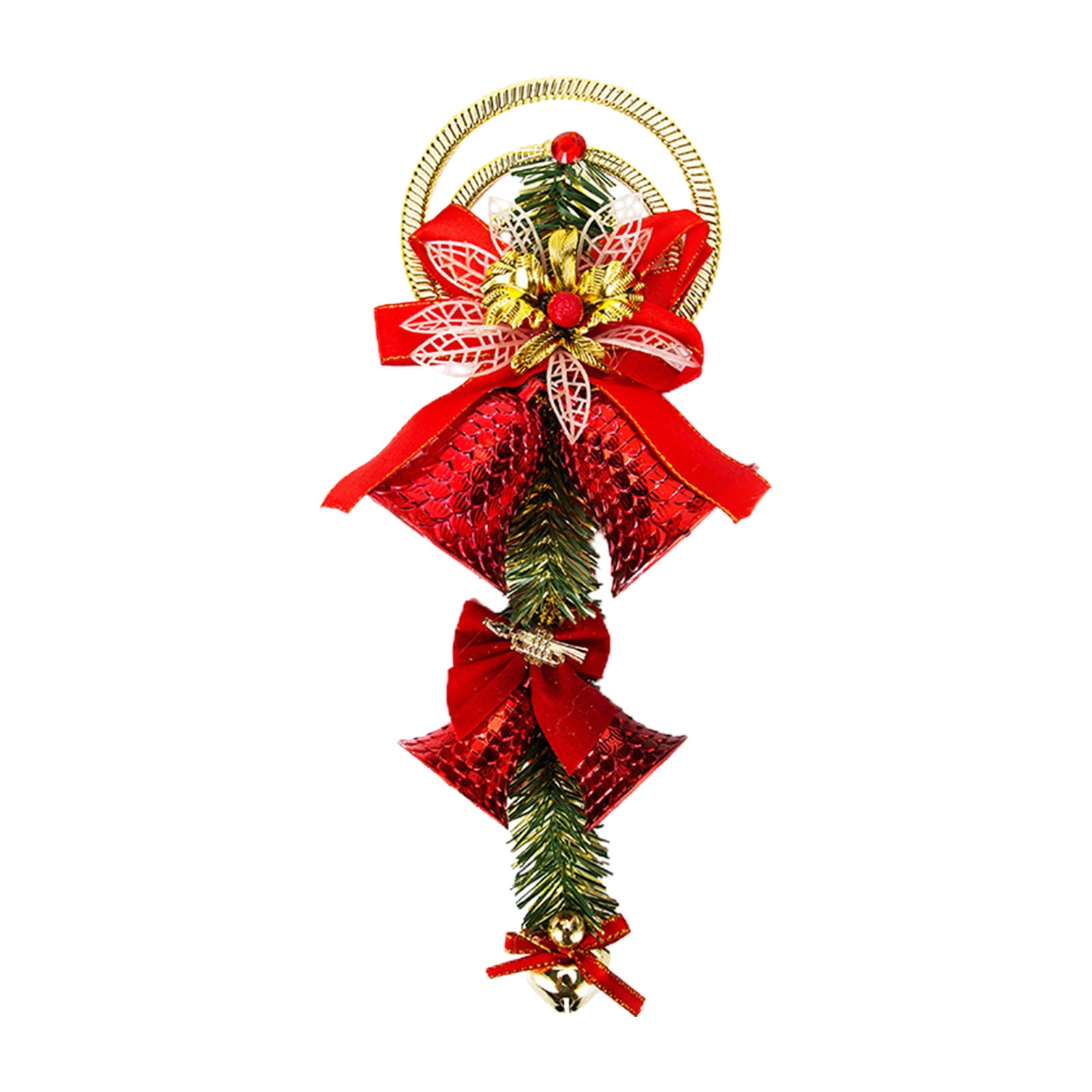 Firlar Christmas Round Bell Pendant New Year Bow Bell Christmas ...